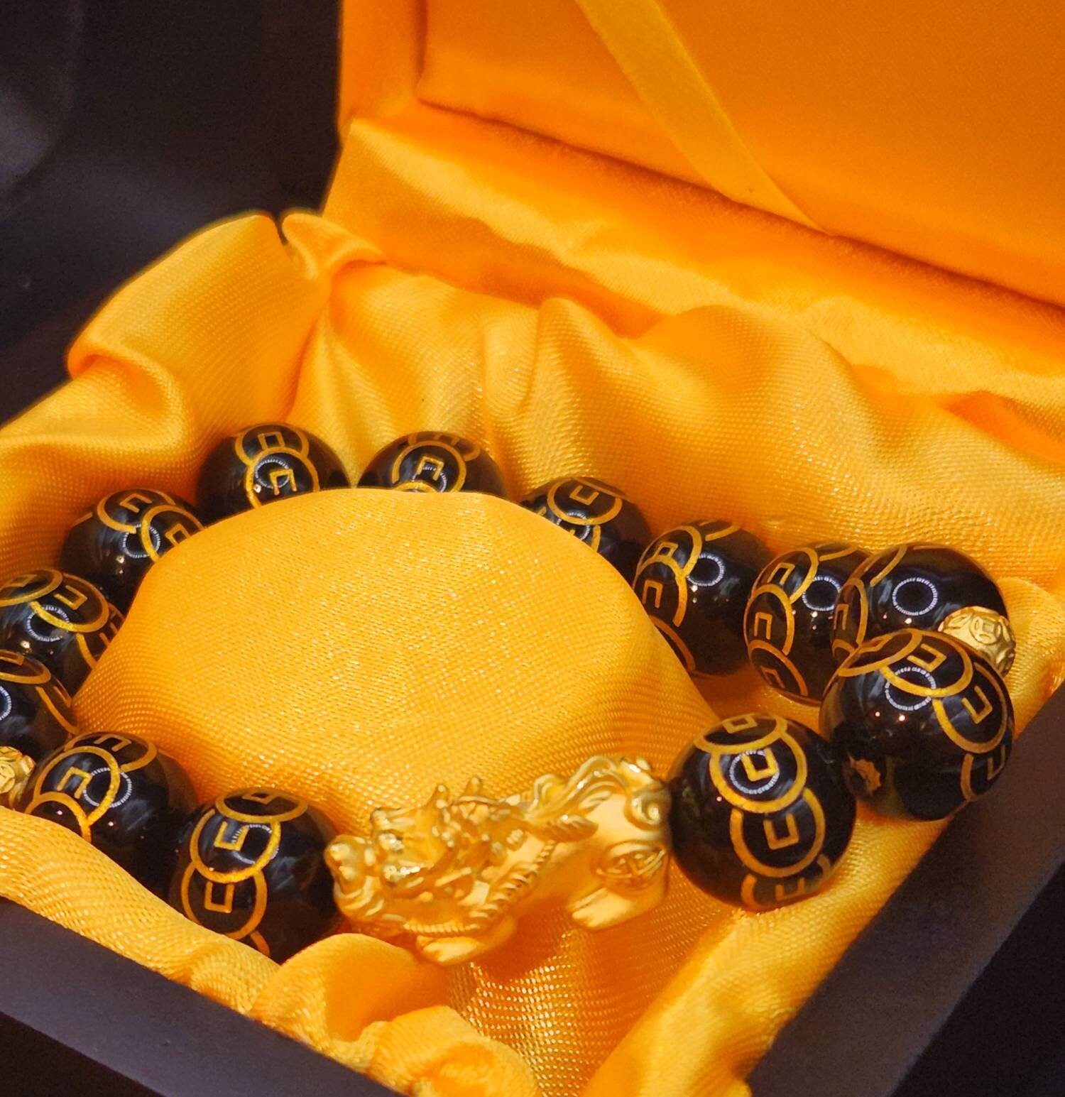 Real 24 Karat Gold Bracelet 24K Money Ball Bracelet 24K Piyao Bracelet ...