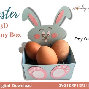 Easter Bunny Box Svg, Gift Box Svg, Box Svg, 3D Box Svg, Box Template ...