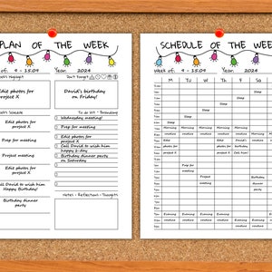 Hourly Weekly Planner & Schedule Printable A4 A5 Letter Half ' Undated ...