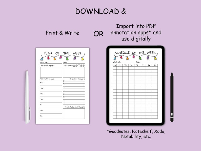 Weekly WFH Planner & Schedule Printable A5 ' Remote Worker Undated ...