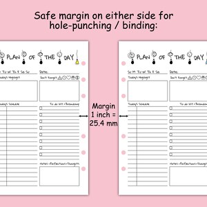 WFH Planner Daily Printable Half Letter - Visual Schedule Inserts - 6 ...