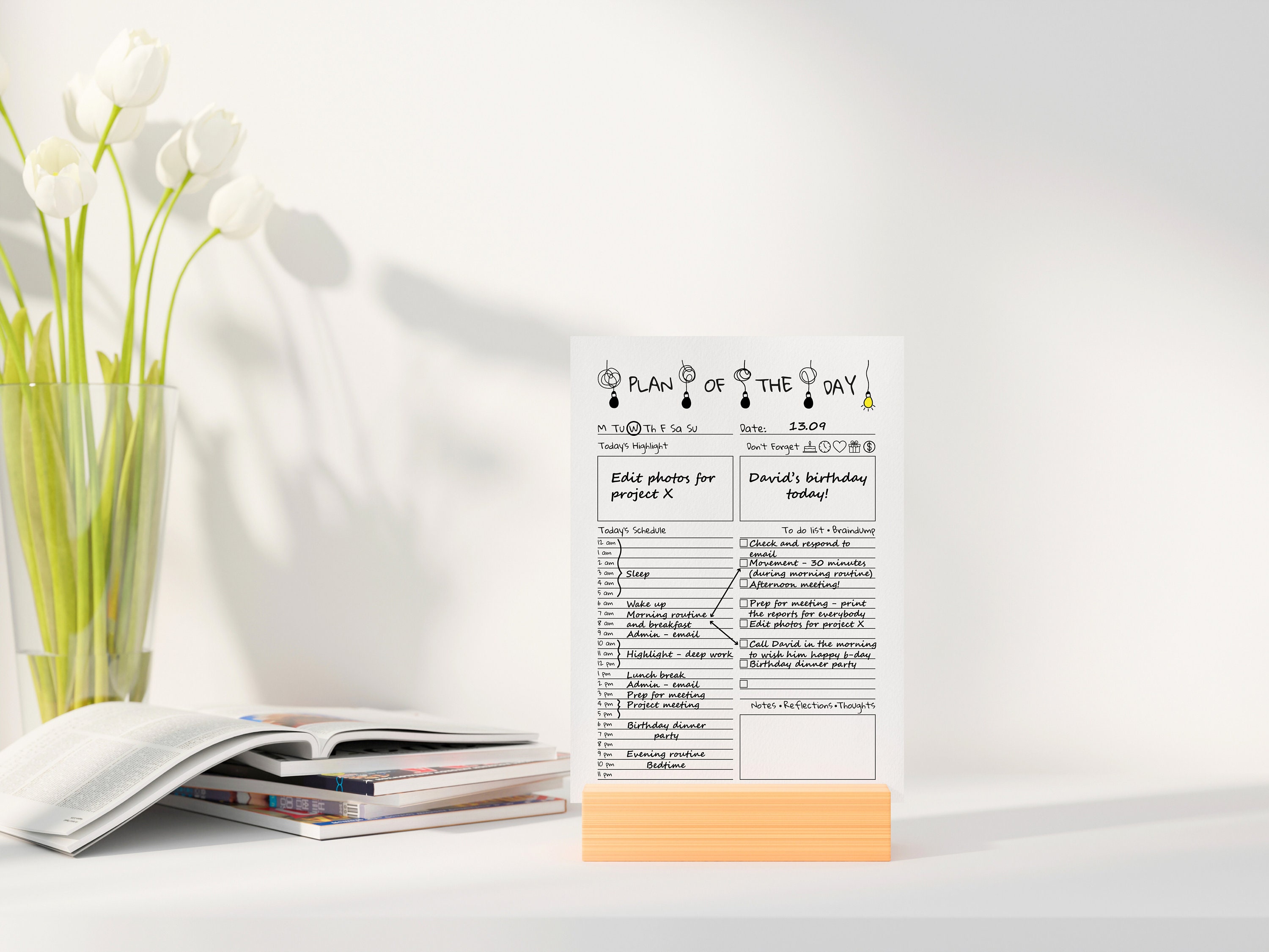 24 Hours Daily Planner Printable ' Hourly Half Letter ' AM PM Planner ...
