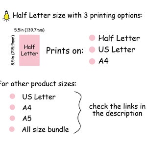 WFH Planner Daily Printable Half Letter - Visual Schedule Inserts - 6 ...