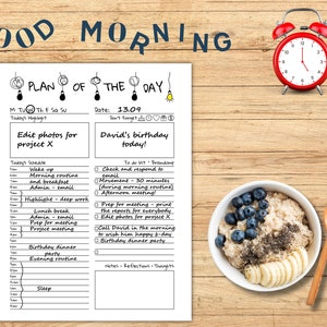 5AM Daily Planner Printable US Letter, Hourly Printable Planner Tabs, 6 ...