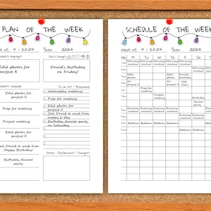 Weekly WFH Planner & Schedule Printable A4 ' Remote Worker Undated Week ...