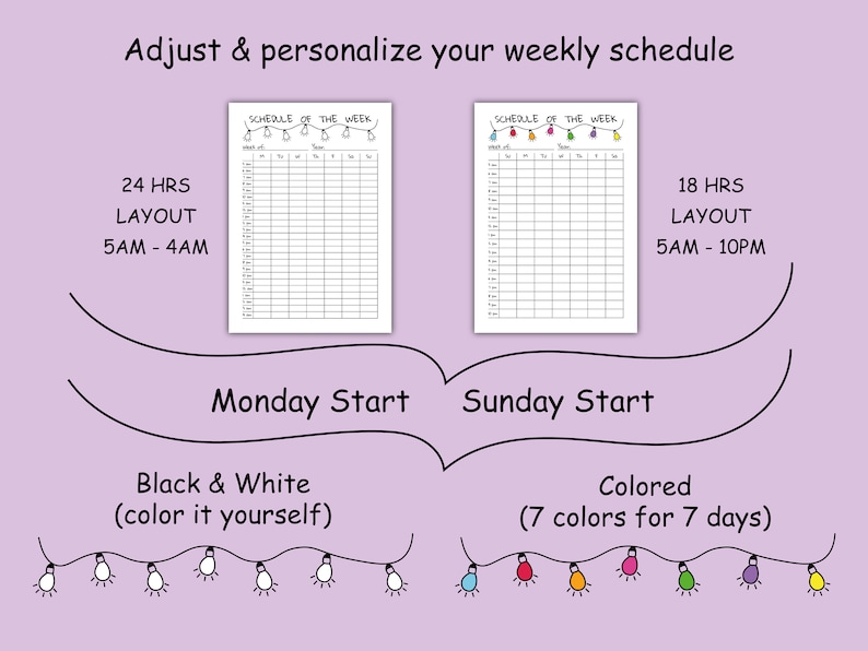 5AM Weekly Schedule Printable A5, Undated Overview Template, A5 6 Ring ...