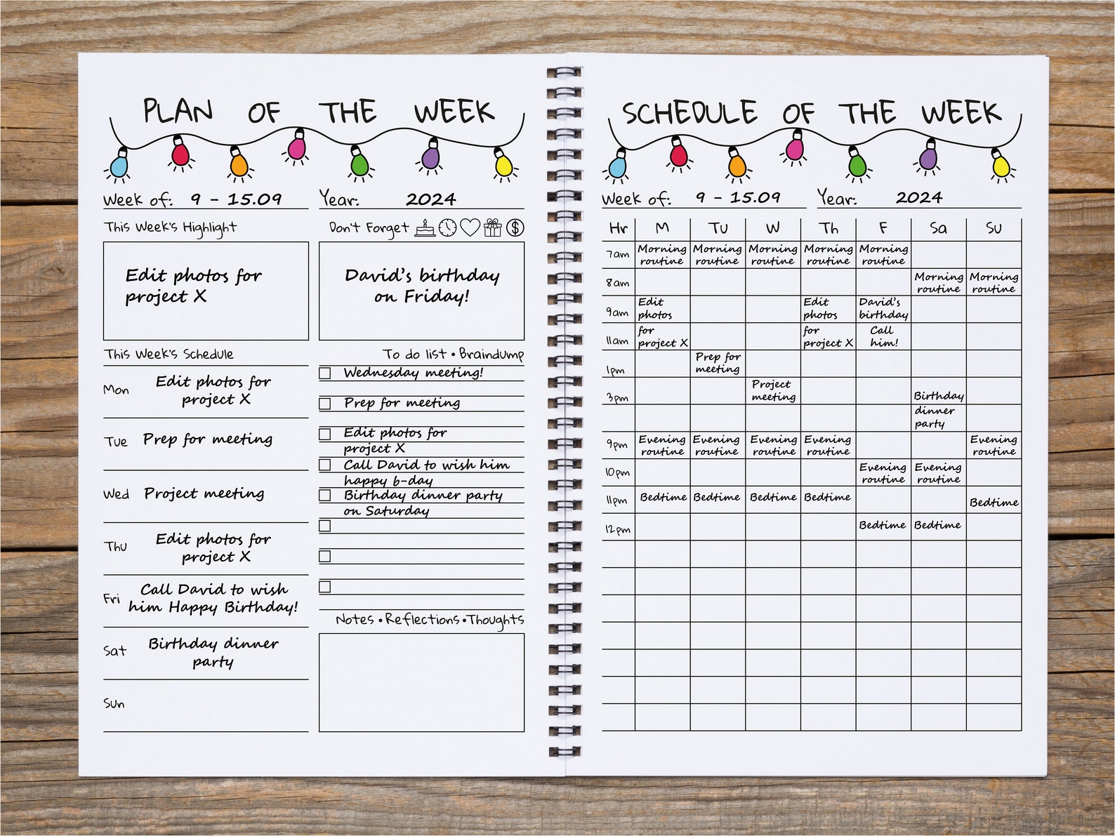 Weekly WFH Planner & Schedule Printable A5 ' Remote Worker Undated ...