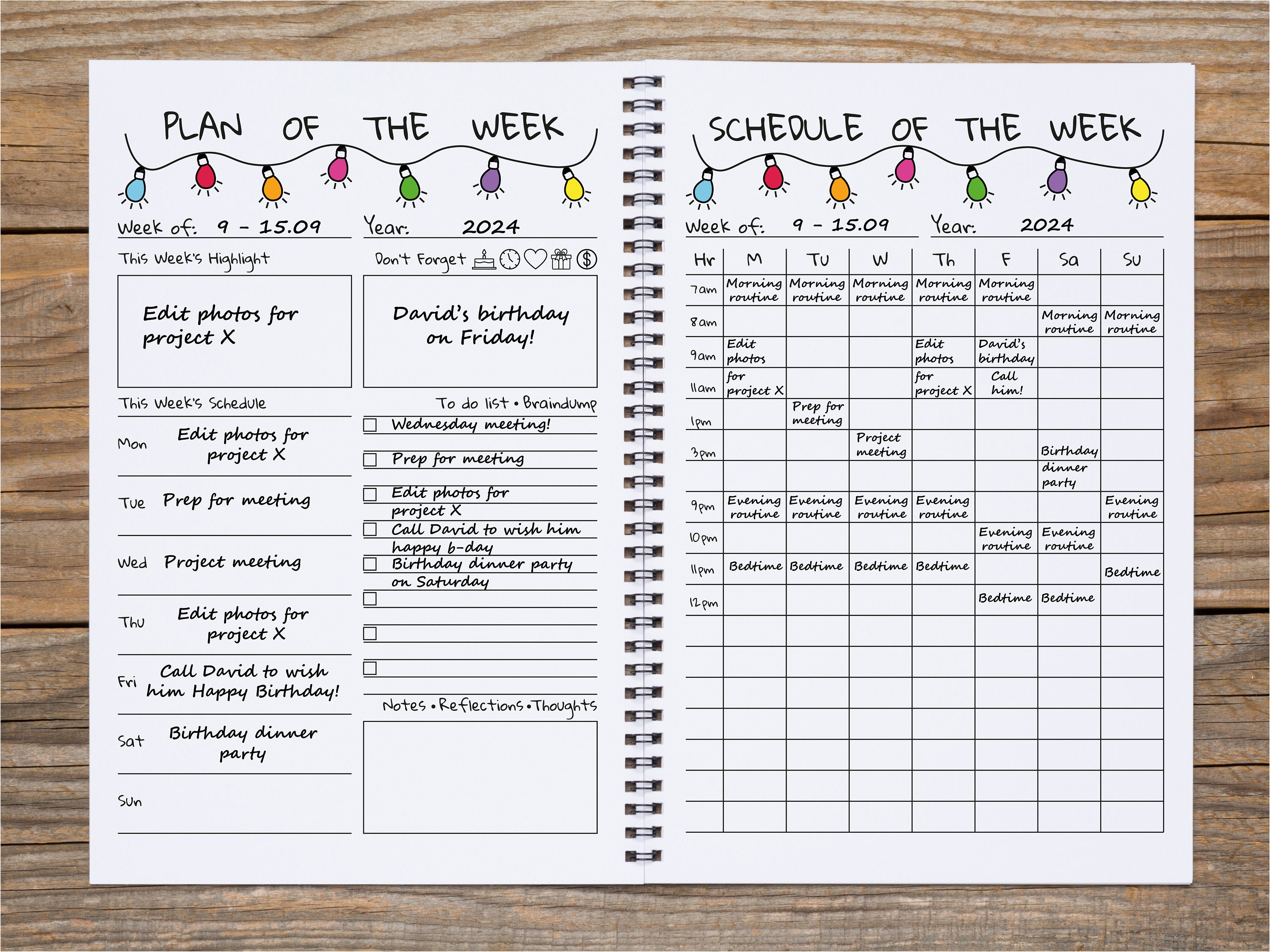 Weekly WFH Planner & Schedule Printable A5 ' Remote Worker Undated ...