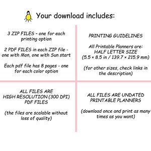 WFH Planner Daily Printable Half Letter - Visual Schedule Inserts - 6 ...