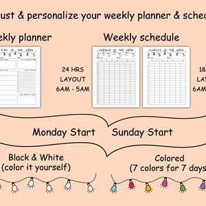 Weekly 6AM Squad Planner & Schedule Prints A4 A5 Letter Half ' Undated ...