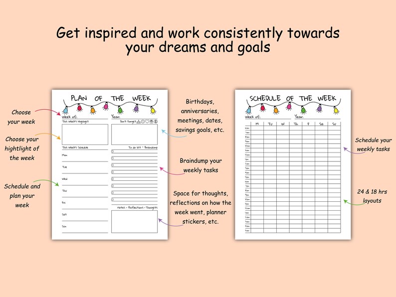 Weekly 6AM Squad Planner & Schedule Prints A4 A5 Letter Half ' Undated ...