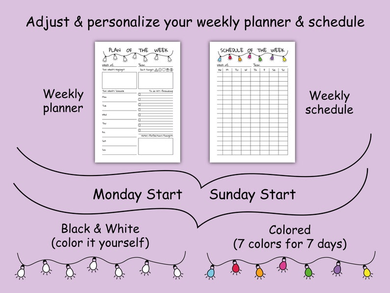 Weekly WFH Planner & Schedule Printable A5 ' Remote Worker Undated ...
