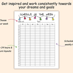 6AM Squad Weekly Schedule US Letter Print, Undated Overview, 24 & 18 ...