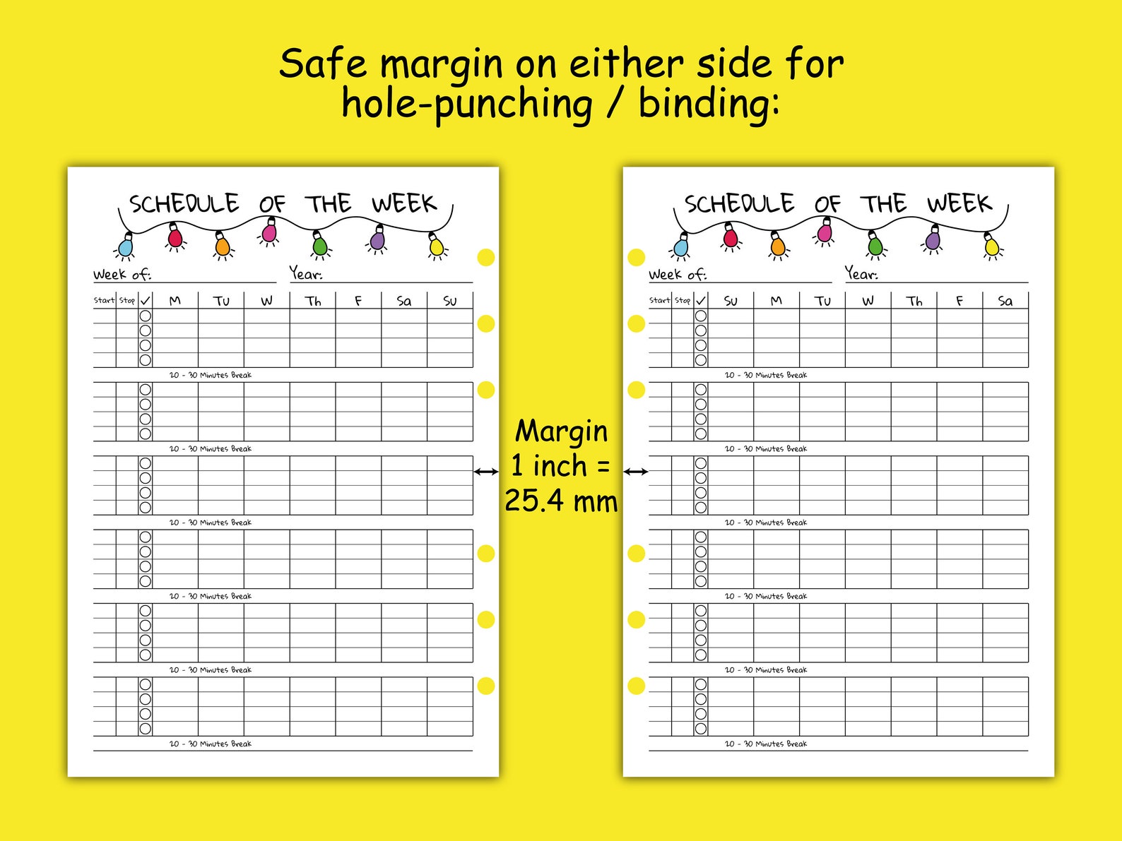 Pomodoro Printable Weekly Schedule A4, Visual Schedule Pomodoro ...