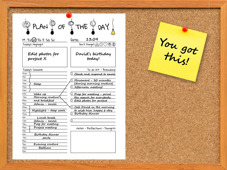 24 Hours Daily Planner Printable ' Hourly US Letter ' AM PM Planner ...