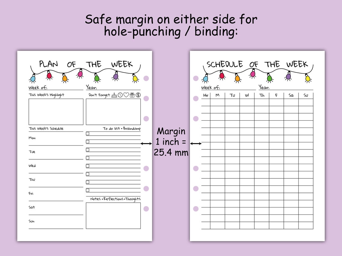 Weekly WFH Planner & Schedule Printable A5 ' Remote Worker Undated ...