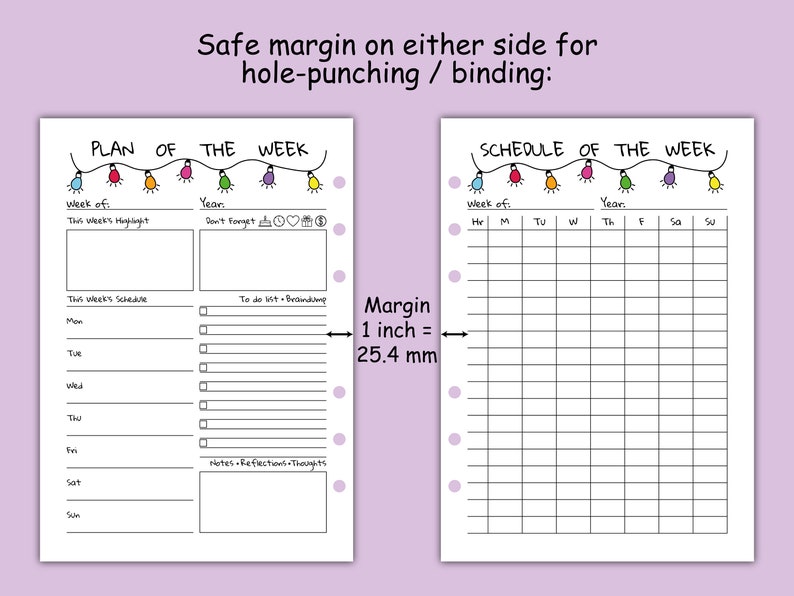 Weekly WFH Planner & Schedule Printable A5 ' Remote Worker Undated Overview Week ' A5 6 Ring ...