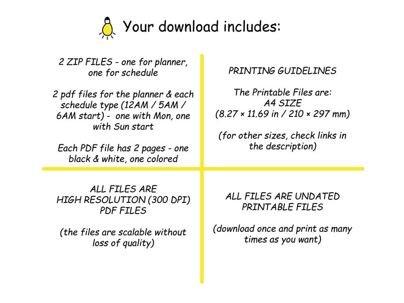 Hourly Weekly Planner & Schedule Printable A4 ' Undated Tabs ' Visual ...