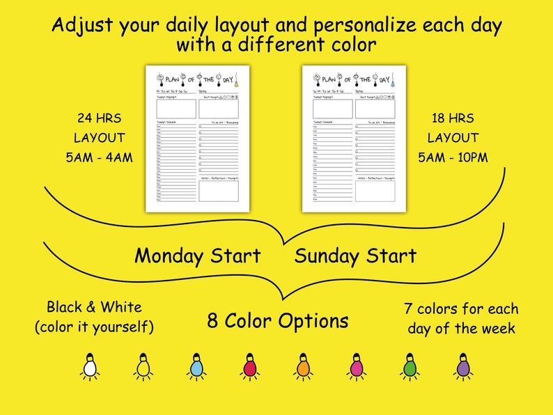 5AM Daily Planner Printable A4, Hourly Printable Planner Tabs, Six Ring ...