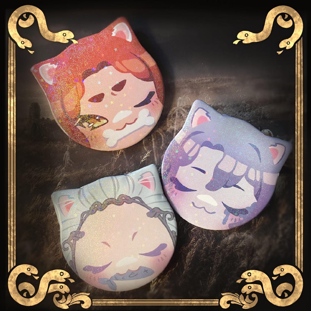 Elden Ring - Messmer and Thiollier Animal Ear Shaped Button Badge Badge ...