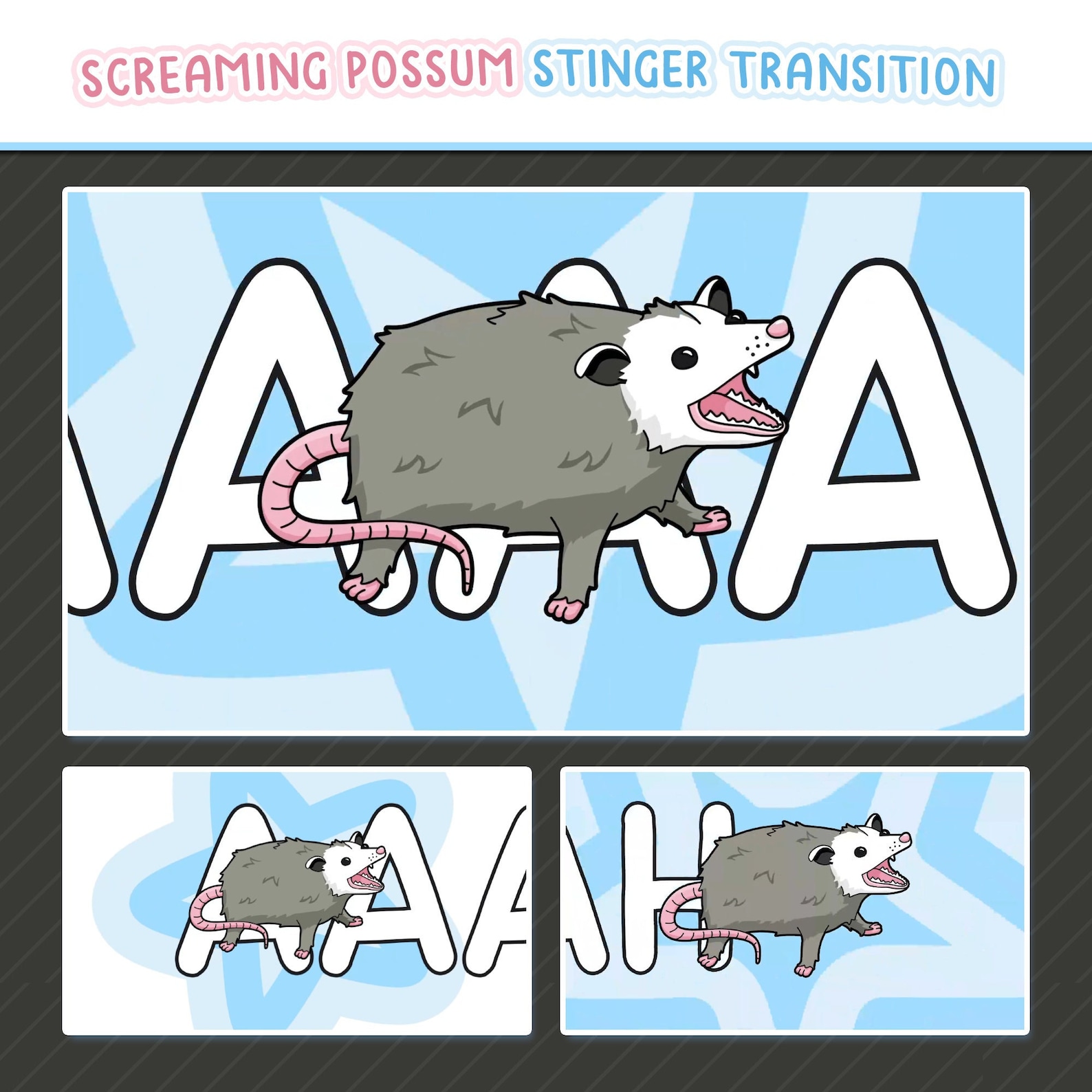 Screaming Possum Stinger Transition for Twitch and Youtube Stream - Etsy
