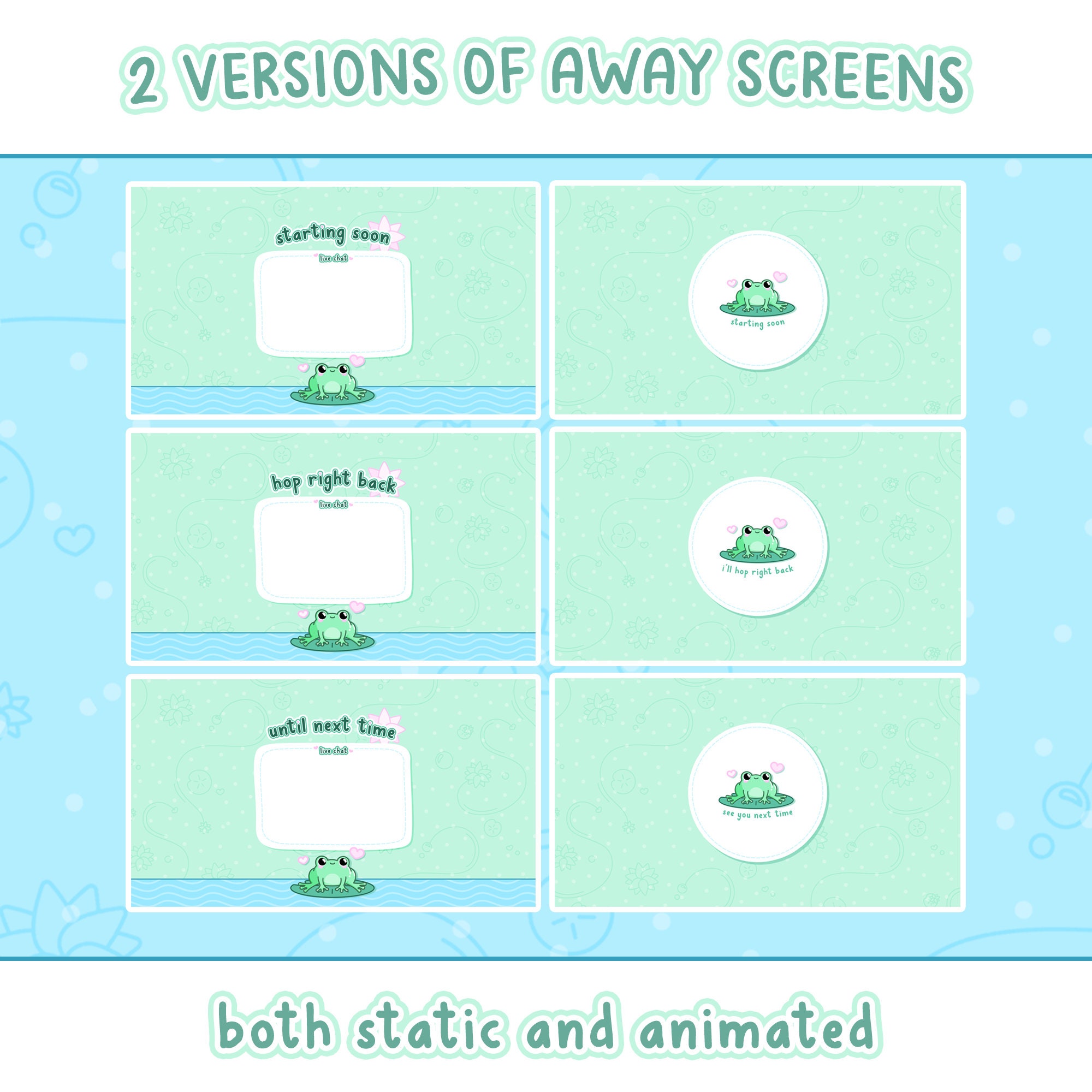 Cute Frog Animated Twitch Stream Overlay Bundle - Etsy