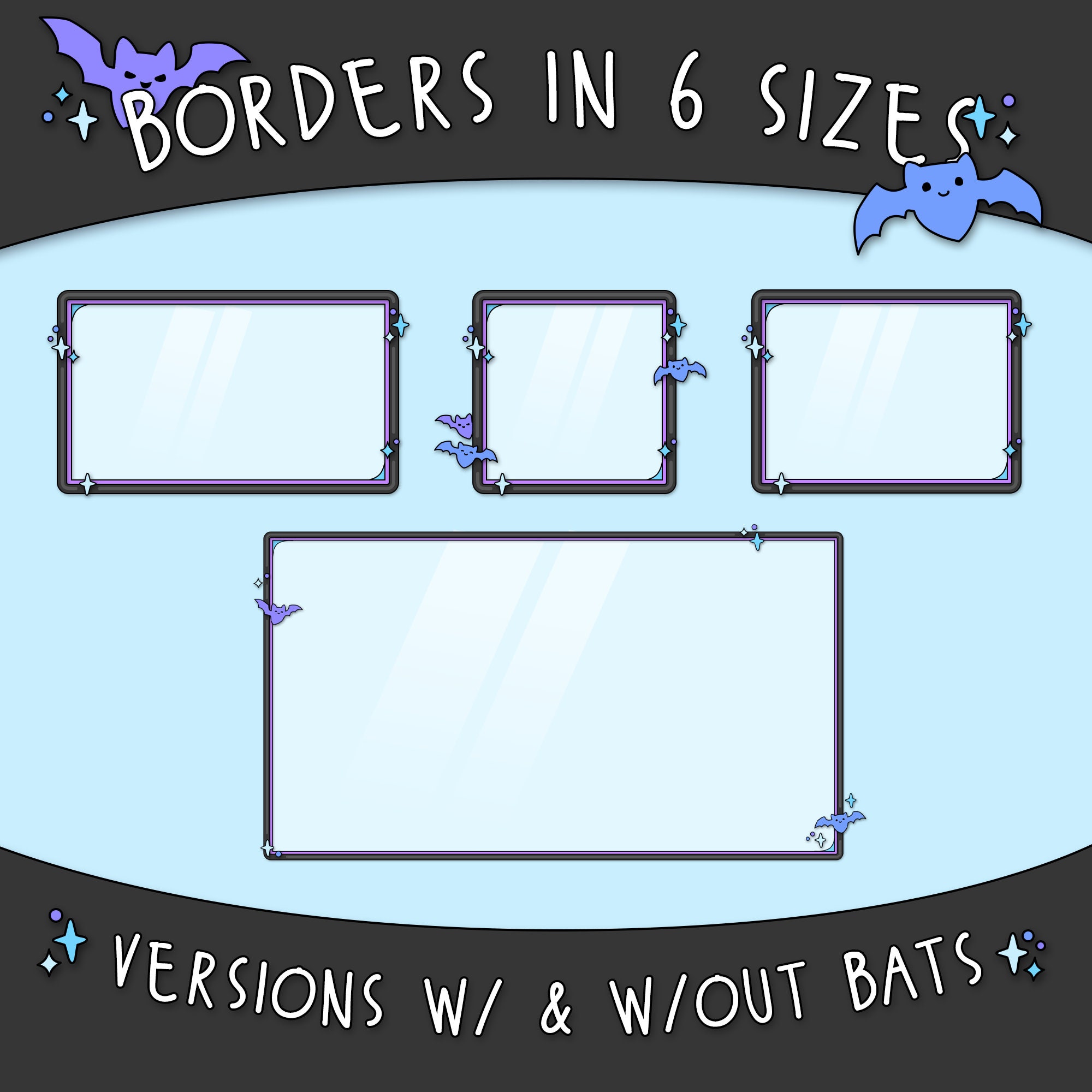 Cute Halloween Bats Animated Twitch Stream Overlay Bundle - Etsy