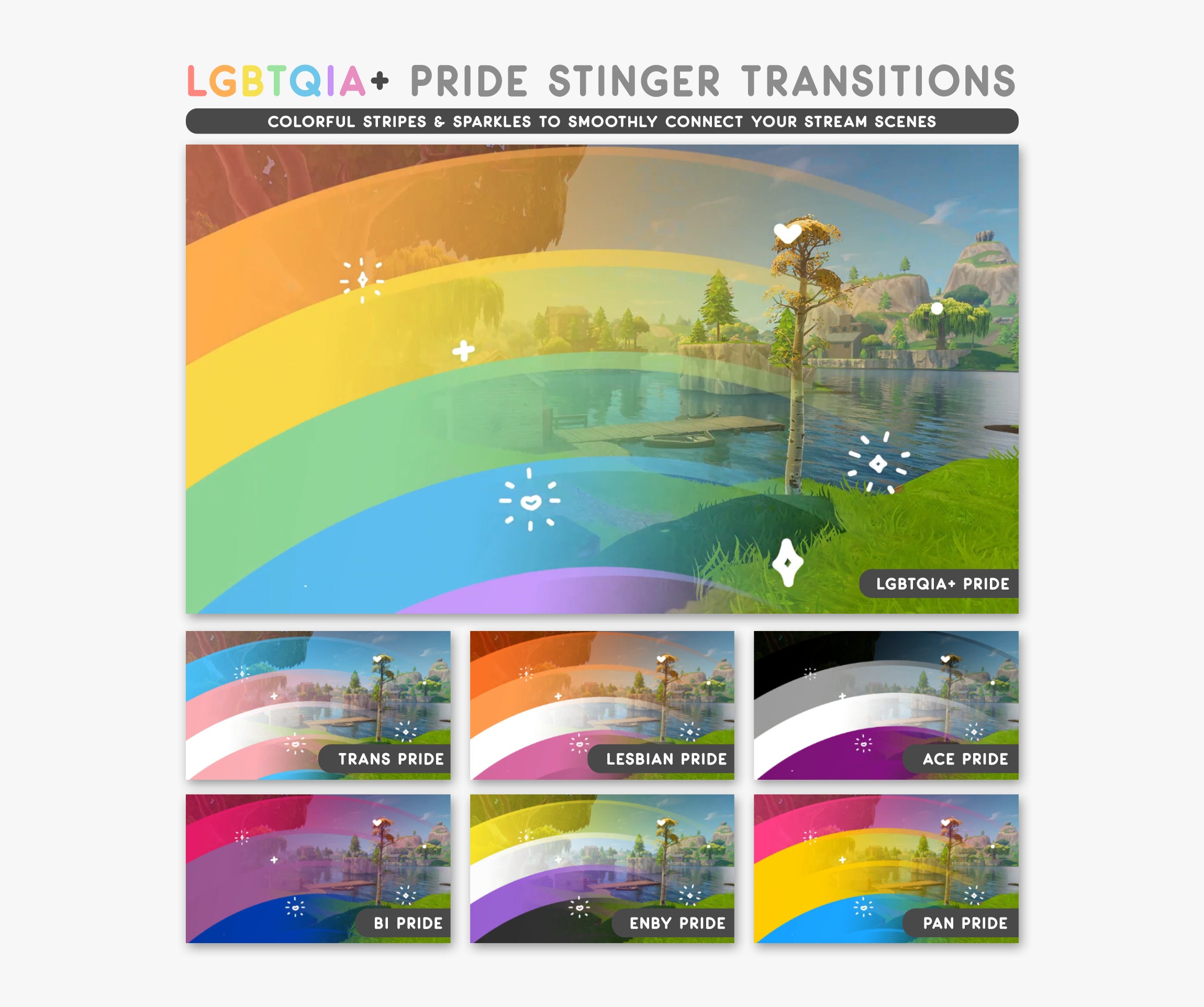 Rainbow LGBTQ+ Pride Stinger Transitions for Stream - Etsy