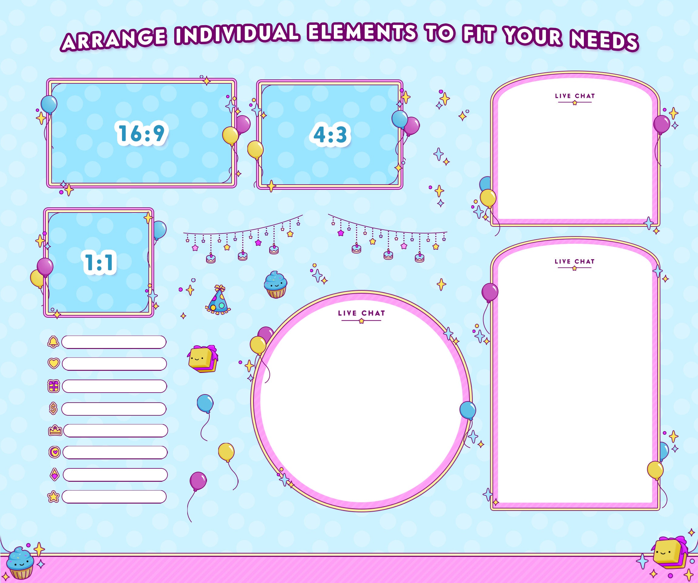Birthday Animated Twitch Stream Overlay Package - Etsy
