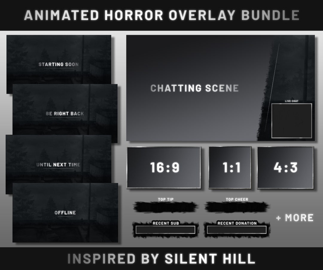 Silent Hill Inspired Animated Horror Twitch Stream Overlay Package - Etsy