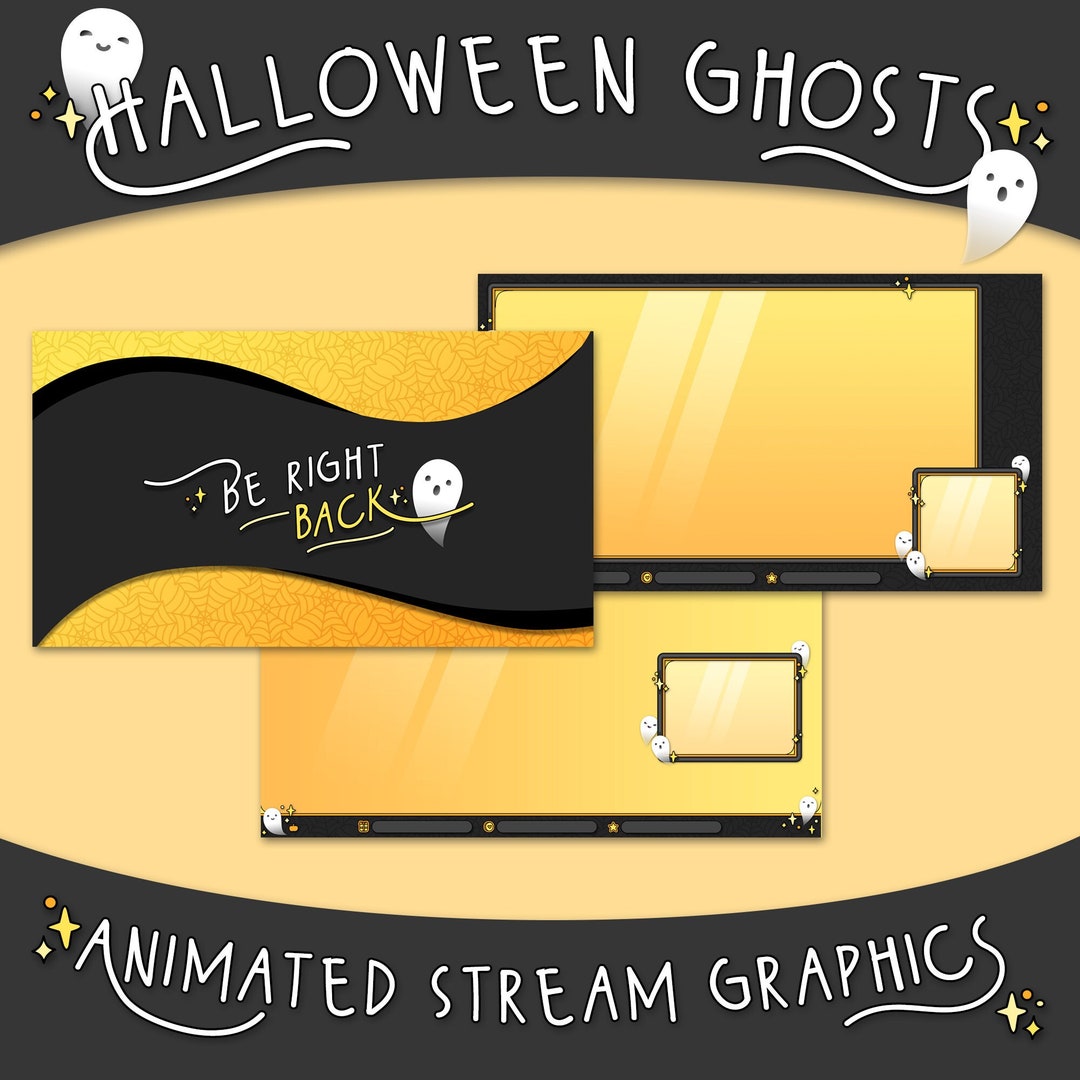 Cute Halloween Ghosts Animated Twitch Stream Overlay Bundle - Etsy