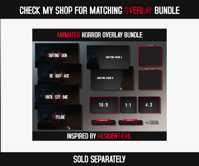 Resident Evil Twitch Panels Set for Horror Streamers - Etsy