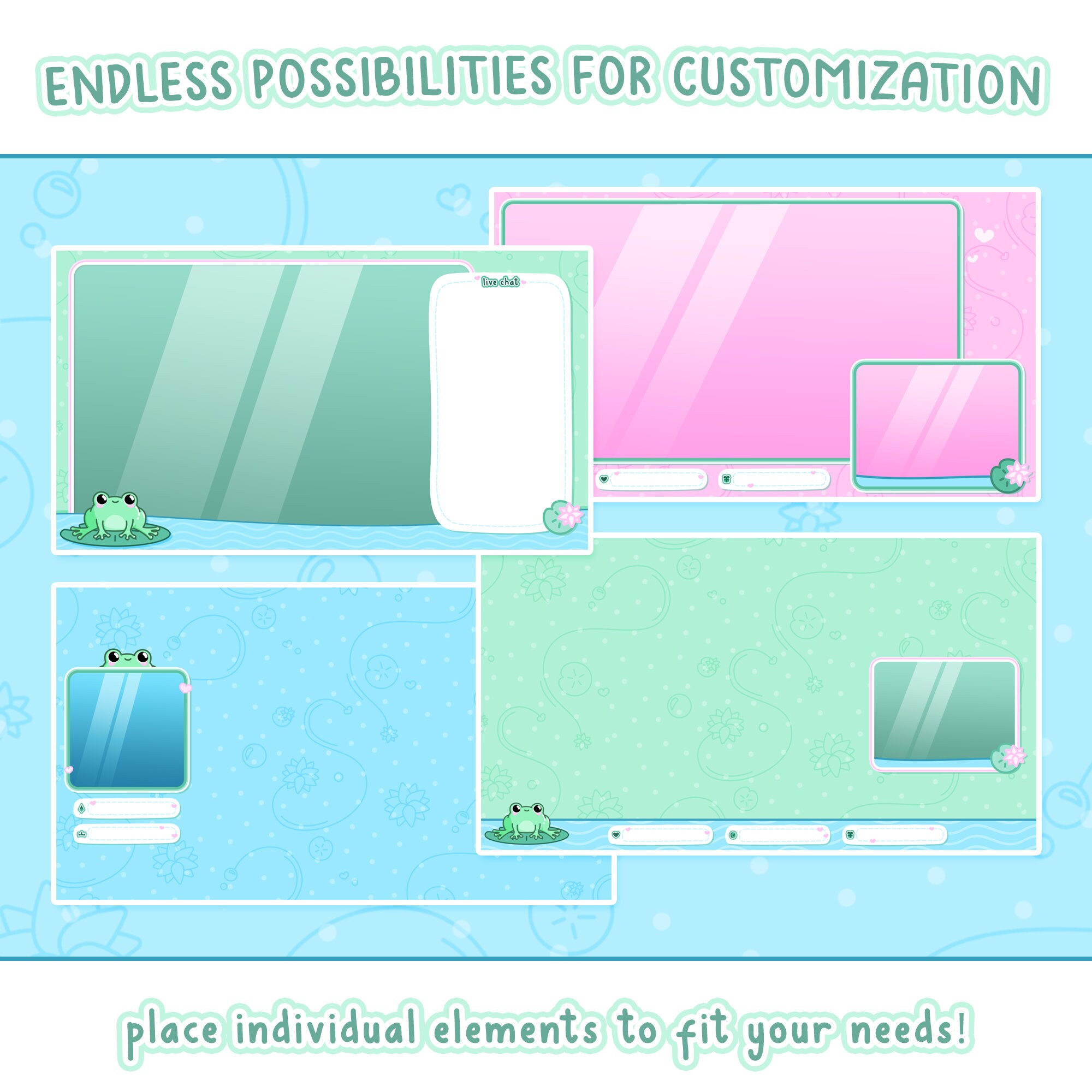Cute Frog Animated Twitch Stream Overlay Bundle - Etsy