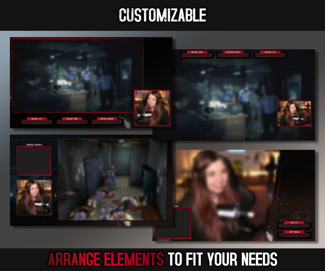 Resident Evil Inspired Animated Horror Twitch Stream Overlay Package - Etsy