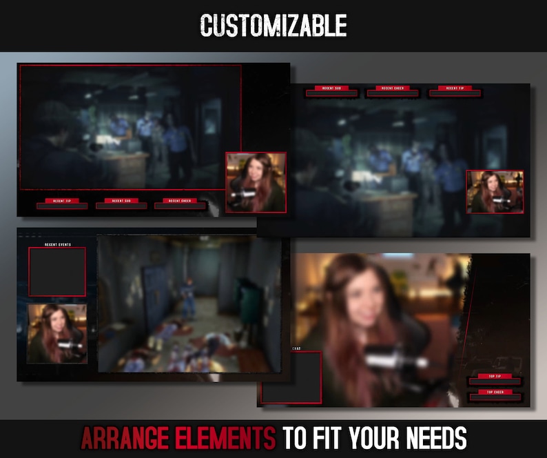Resident Evil Inspired Animated Horror Twitch Stream Overlay Package - Etsy