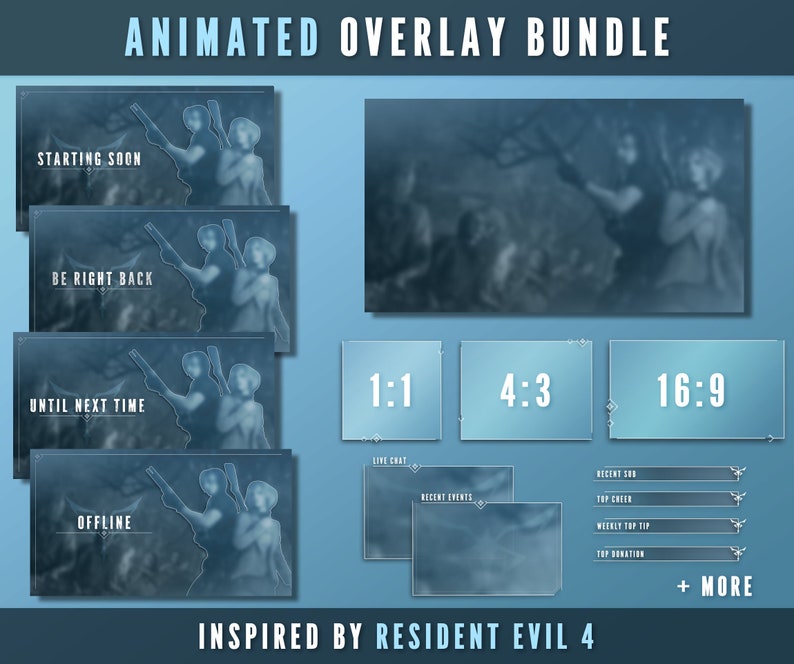 Resident Evil 4 Inspired Animated Horror Twitch Stream Overlay Package ...