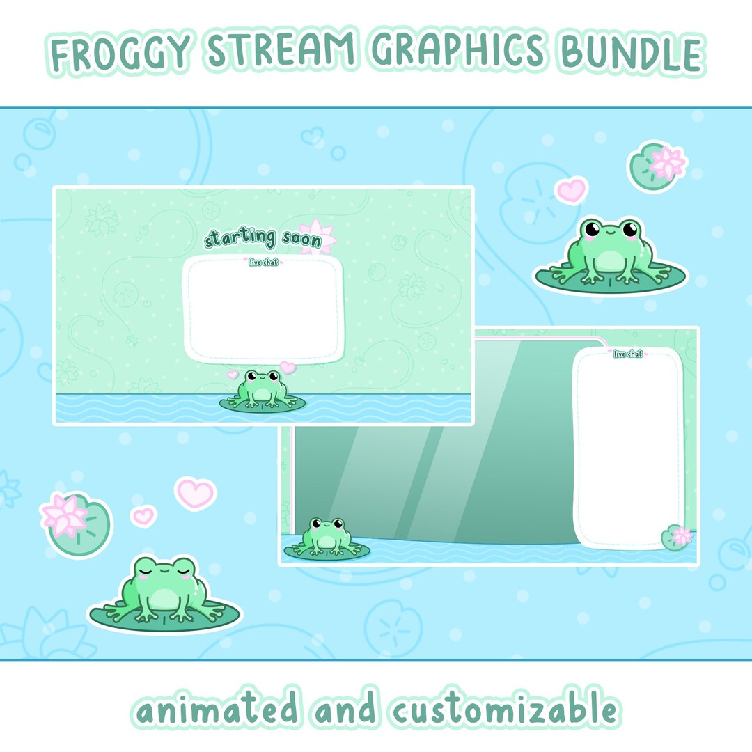 Cute Frog Animated Twitch Stream Overlay Bundle - Etsy