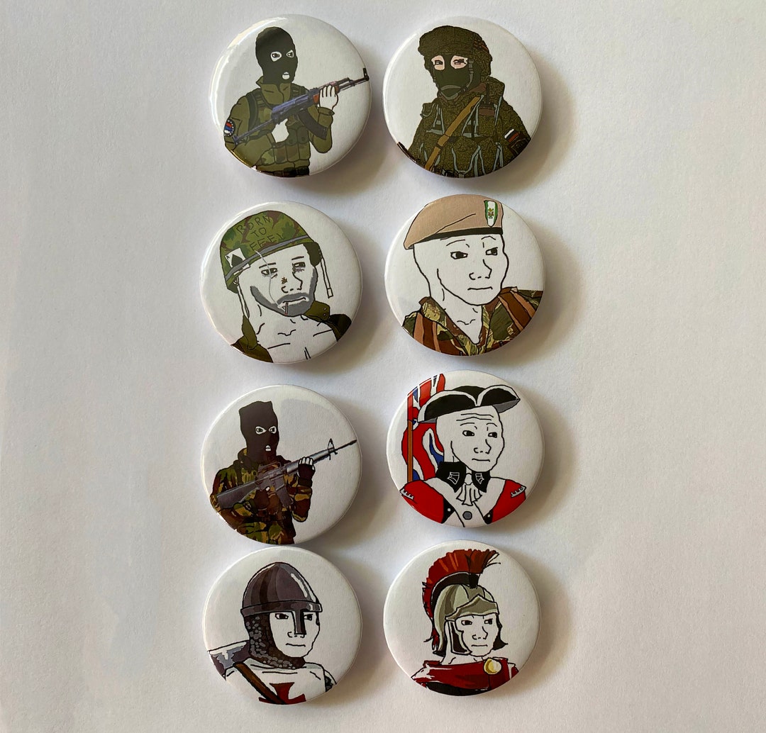 Based Army Wojak Meme 44mm Badge Pin - Etsy