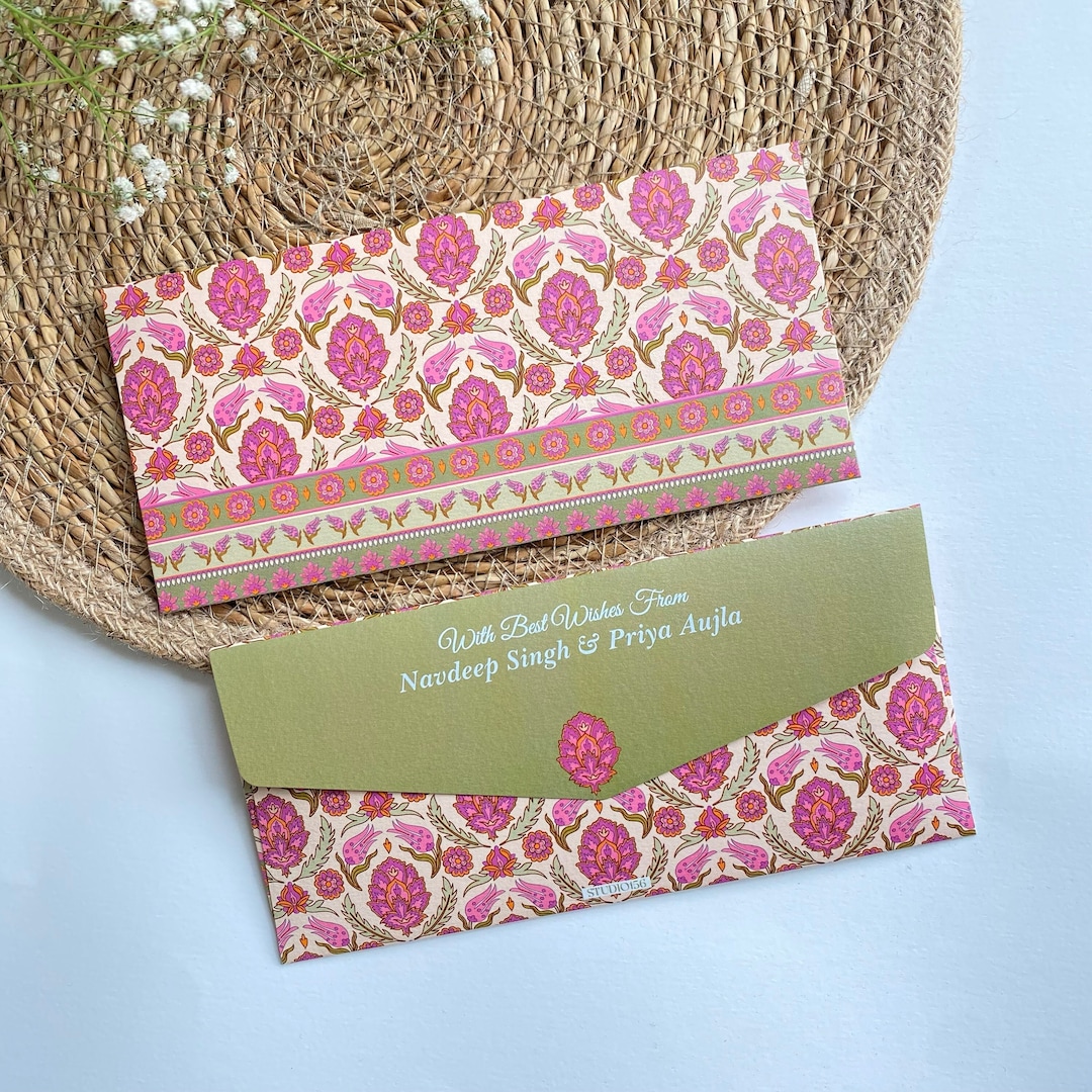 Personalised Money Envelope shagun Cover Festive Cash - Etsy