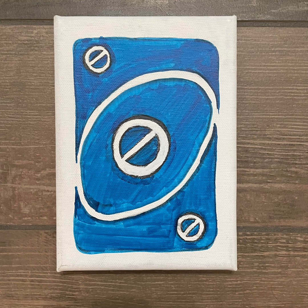 Blue Uno Skip Card - Etsy