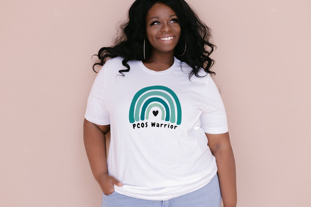 PCOS Warrior Shirt, Polycystic Ovarian Syndrome Awareness, PCOS Rainbow ...