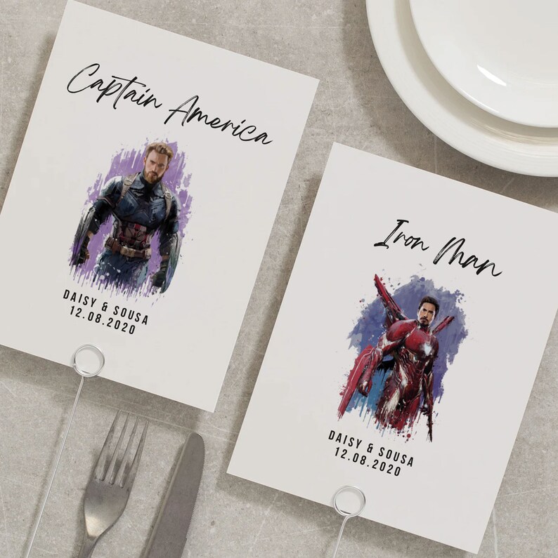 Superhero Comic Seating Plan Marvel Avengers Spider-man - Etsy UK