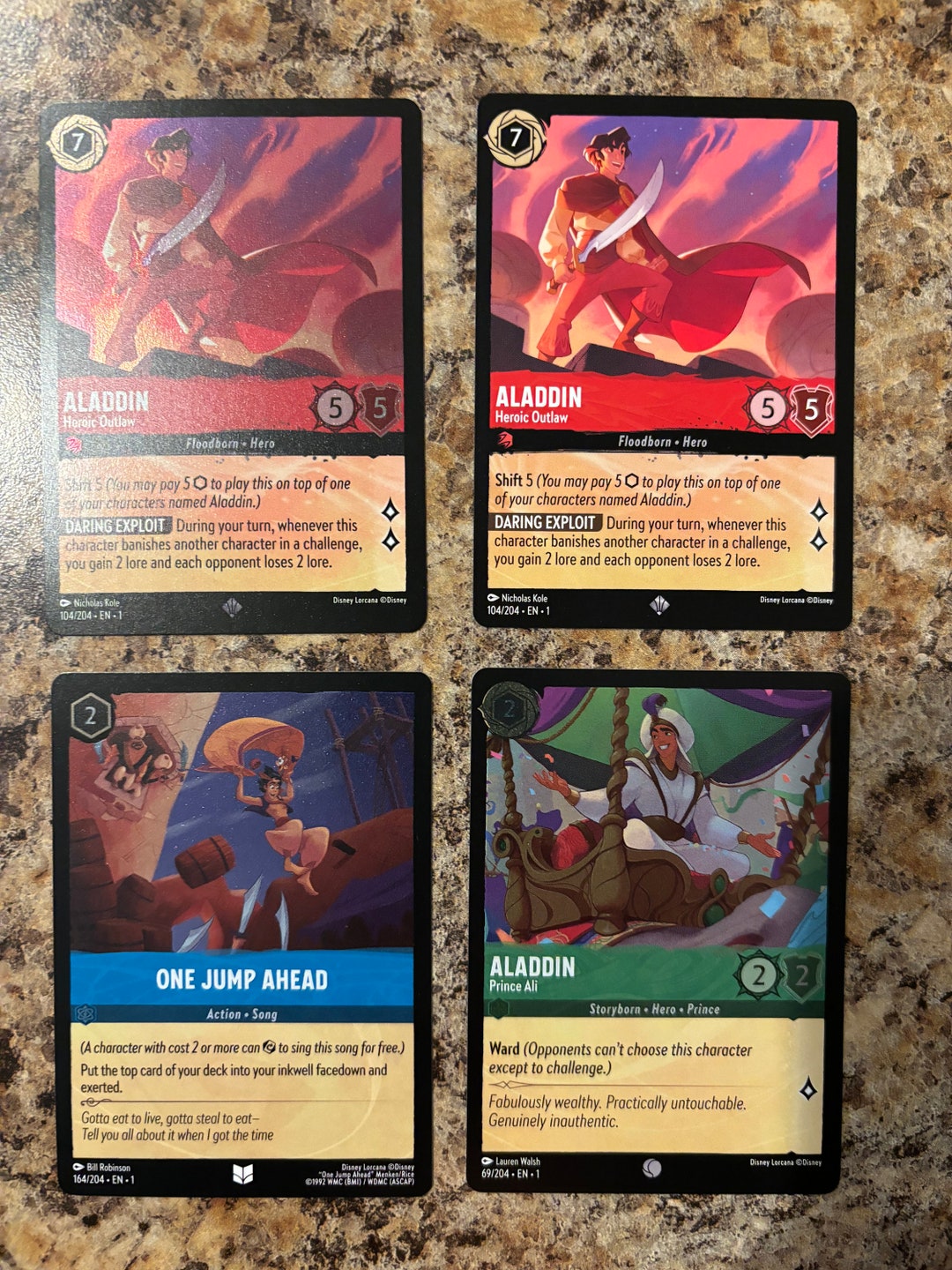 Lorcana Aladin Set With 2 Foils #104,69,164 - Etsy