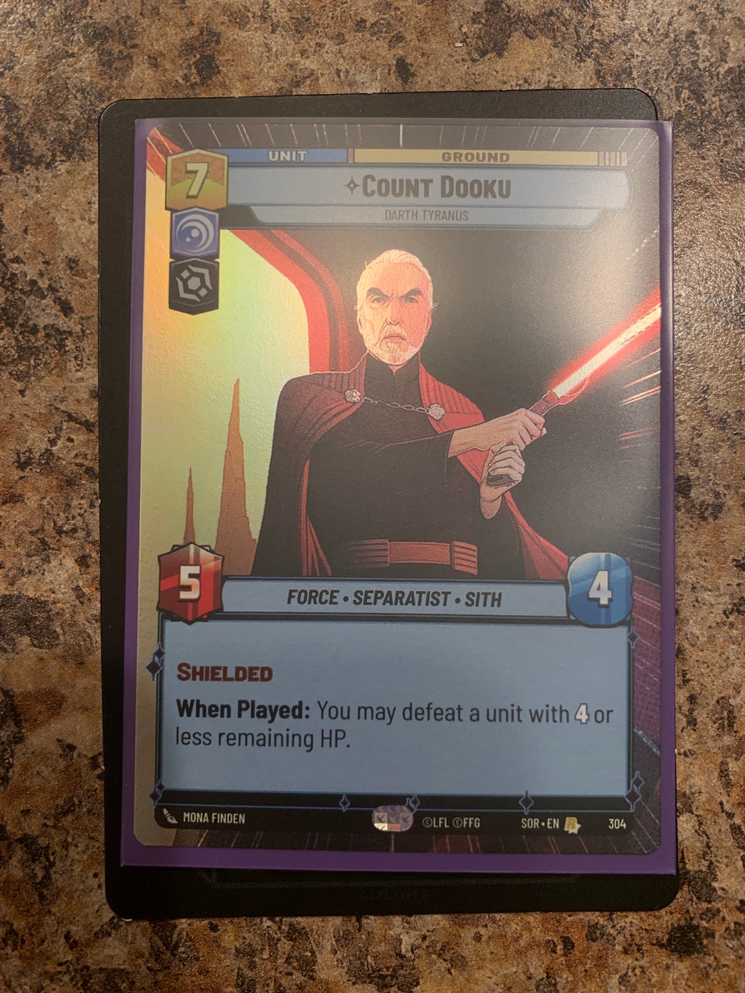 Count Dooku Darth Tyranus hyperspace foil Spark of Rebellion SOR 304 ...