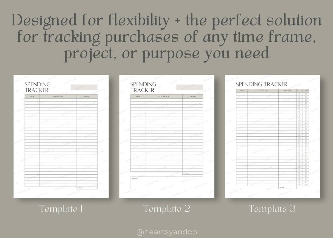 Spending Tracker Printable, Simple Spending Log, Expense Tracker ...