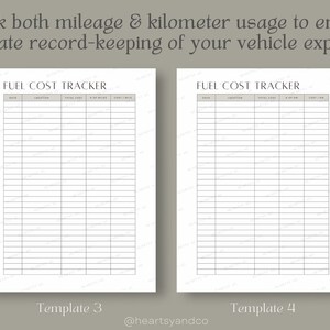 Fuel Cost Tracker Printable, Fuel Expense Log, Gas Budget, Mileage ...
