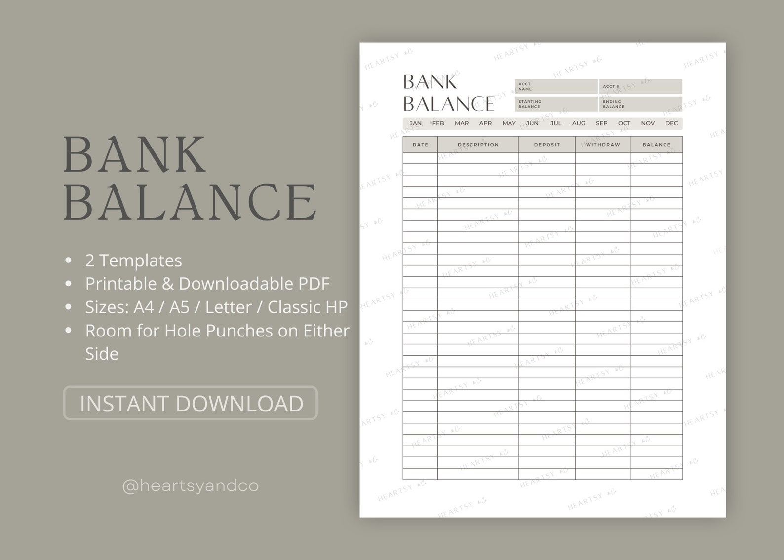Bank Balance Tracker Printable, Beginner Spending Tracker, Finance ...