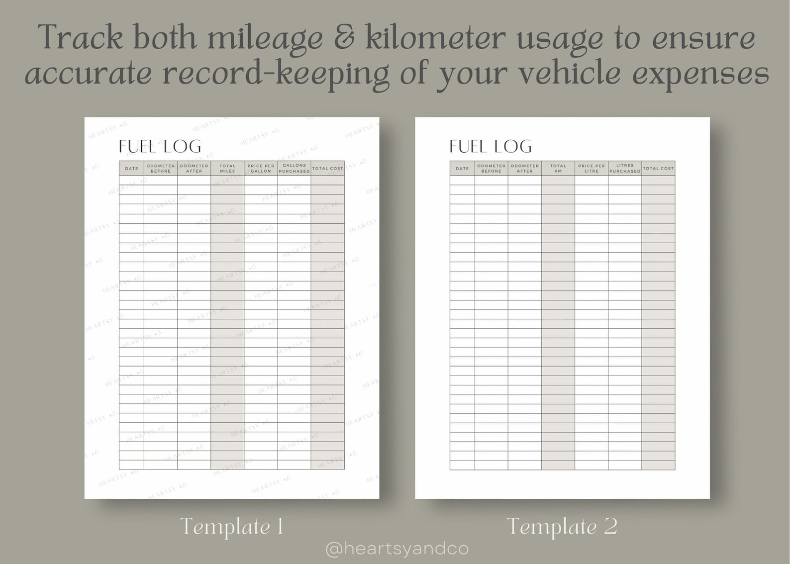Fuel Cost Tracker Printable, Fuel Expense Log, Gas Budget, Mileage ...