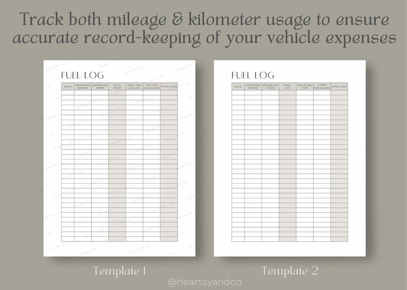 Fuel Cost Tracker Printable, Fuel Expense Log, Gas Budget, Mileage ...