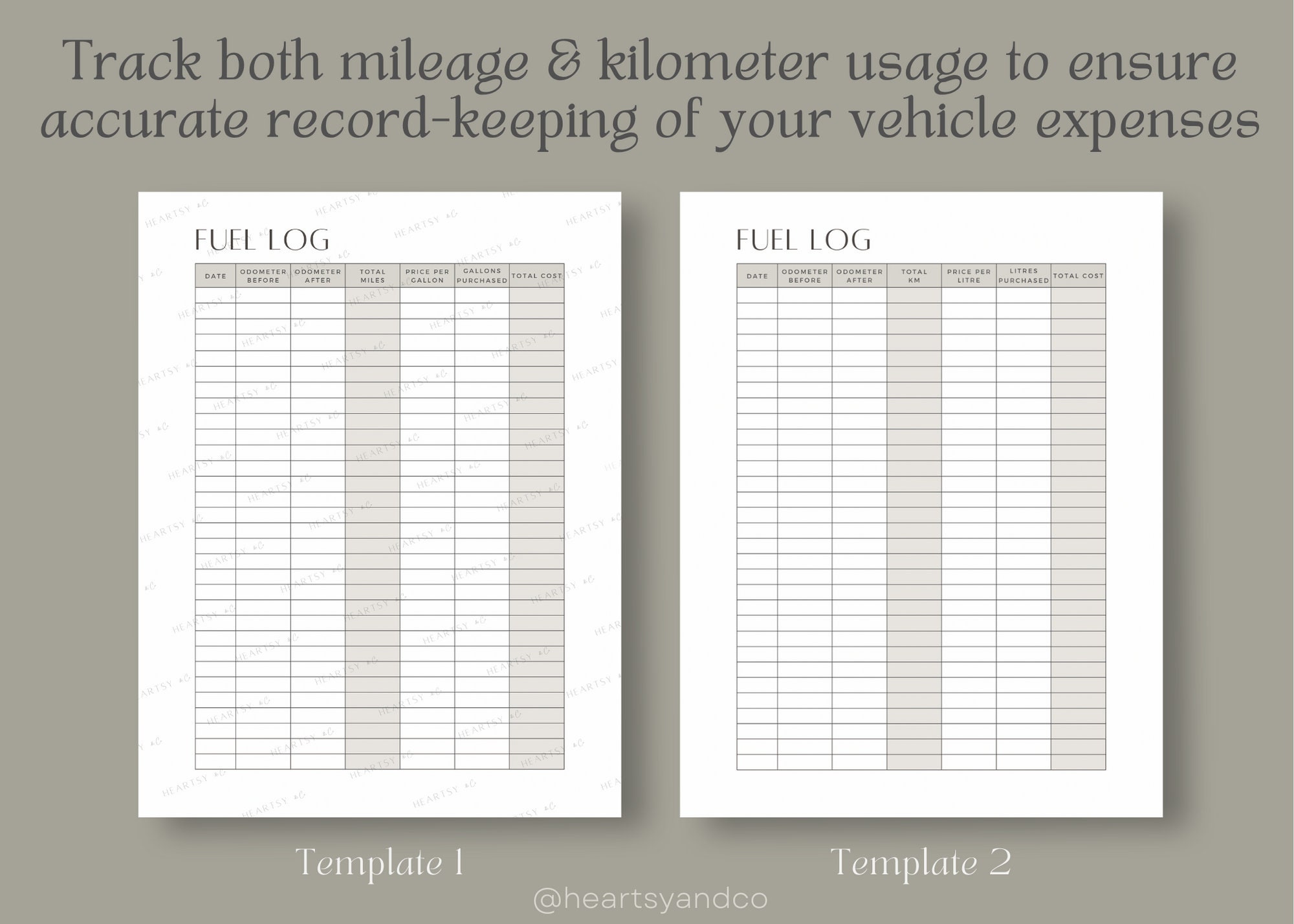 Fuel Cost Tracker Printable, Fuel Expense Log, Gas Budget, Mileage ...